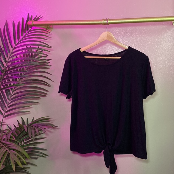 W5 | Tops | W5 Black Tshirt Tied Detailing | Poshmark